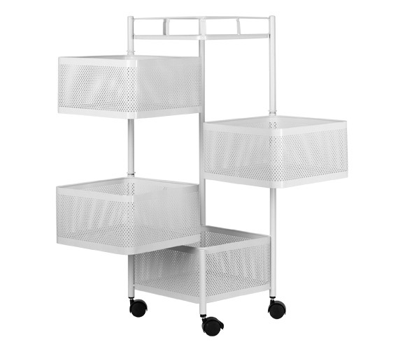 Space Saving Storage Shelves - 4-Tier Rolling Dorm Utility Cart with ...