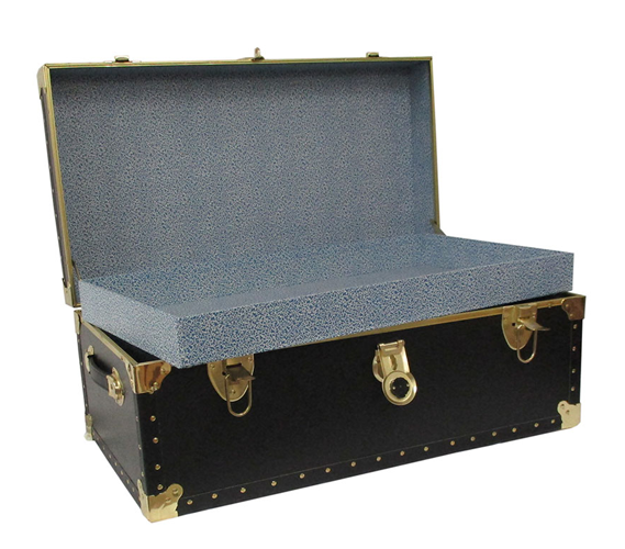 USA Made Brass Plated Footlocker with Tray