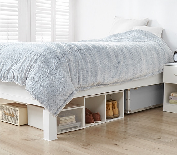 Twin XL Bed Risers for College - Space Saving Dorm Underbed Storage ...