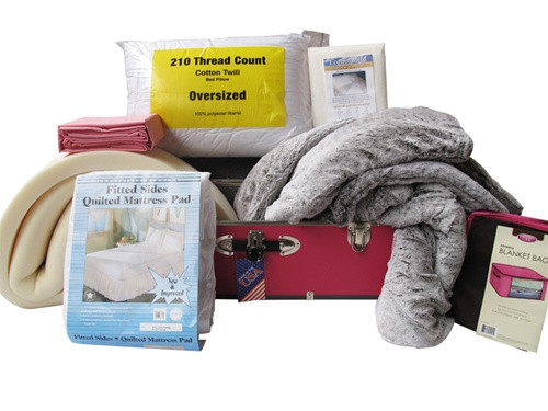 Girls Classic Bed in a Trunk - Dorm room bedding sets college dorm room ...