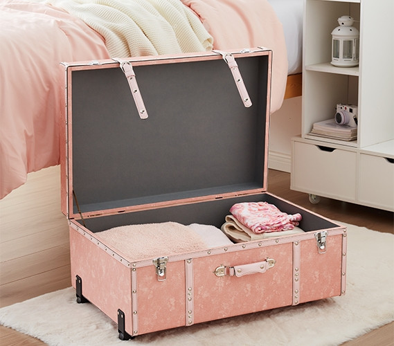 The Texture® Dorm College Trunk - Baby Pink Dorm Underbed Storage ...