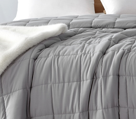 Luxury Dorm Bedding - Natural Loft Designer Gray Twin XL Oversized ...