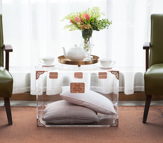 Acrylic Trunk Coffee Table - Trendy Dorm Furniture - College Apartment ...