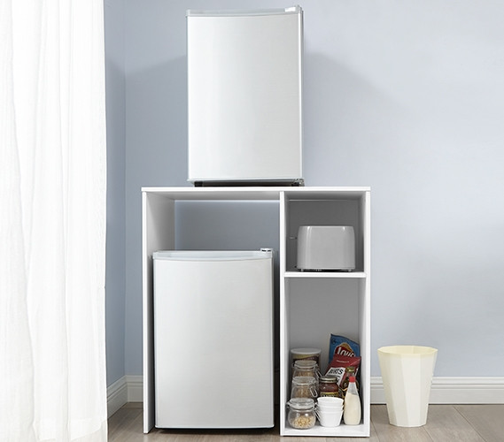 Compact Dorm Mini Fridge Organization Furniture Black College Shelving ...