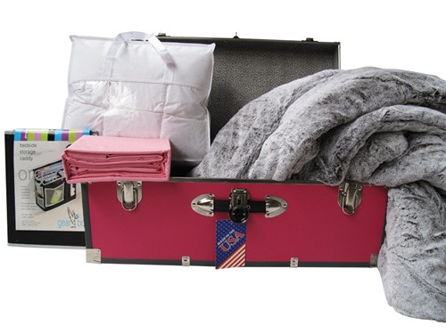 Guys Dorm Bedding in a Trunk