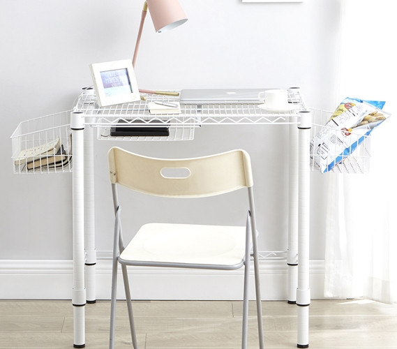 Gunmetal Gray Suprima Heavy Duty Carbon Steel College Dorm Desk ...