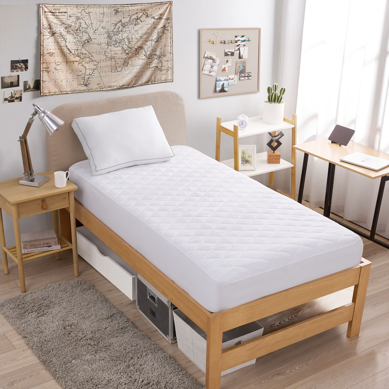 The Anti-Bacterial Clean Health Twin XL Dorm Bedding Mattress Pad ...