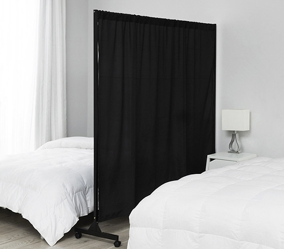 Black College Privacy Divider for Twin Extra Long Bed Durable Dorm ...