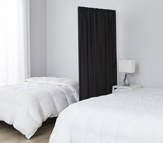 Black College Privacy Divider for Twin Extra Long Bed Durable Dorm ...