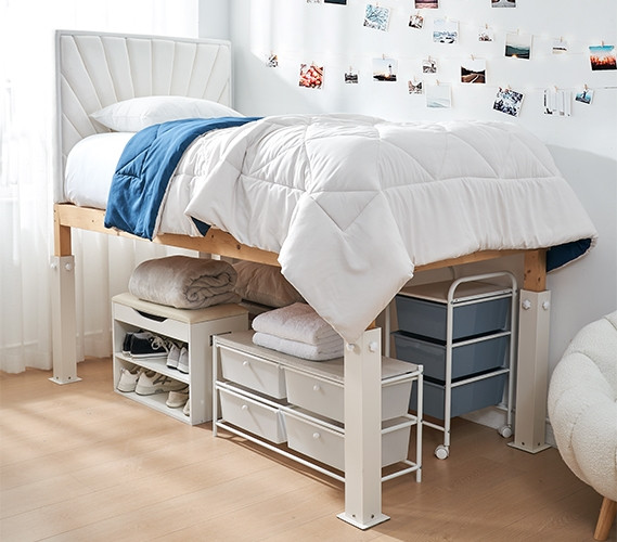 Extra Tall Bed Risers - Maximize Dorm Underbed Storage - Carbon Steel ...
