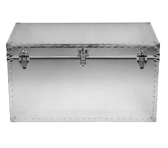 College Trunk with Wheels and Lock Steel Footlocker Trunk for Dorm Room ...