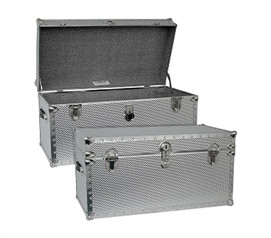 Steel College Dorm Room Trunk - Heavy Duty Footlocker University Essentials