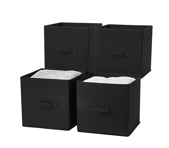 Fold Up Cubby Cube Boxes - 4-Pack Bundle - Cheap Dorm Storage Containers