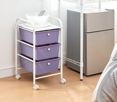 Cute Dorm Room Storage Solutions - Suprima Carts - 3 Drawer Shelf ...