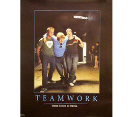 TEAMWORK - No I in Drunk Cheap Dorm Poster College Living Stuff Humor ...