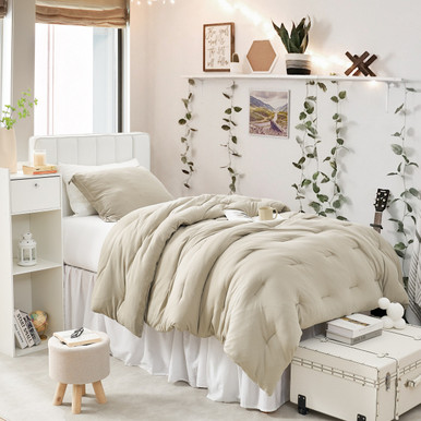 Neutral Dorm Bedding Essentials - Designer Twin XL Oversized Comforter ...