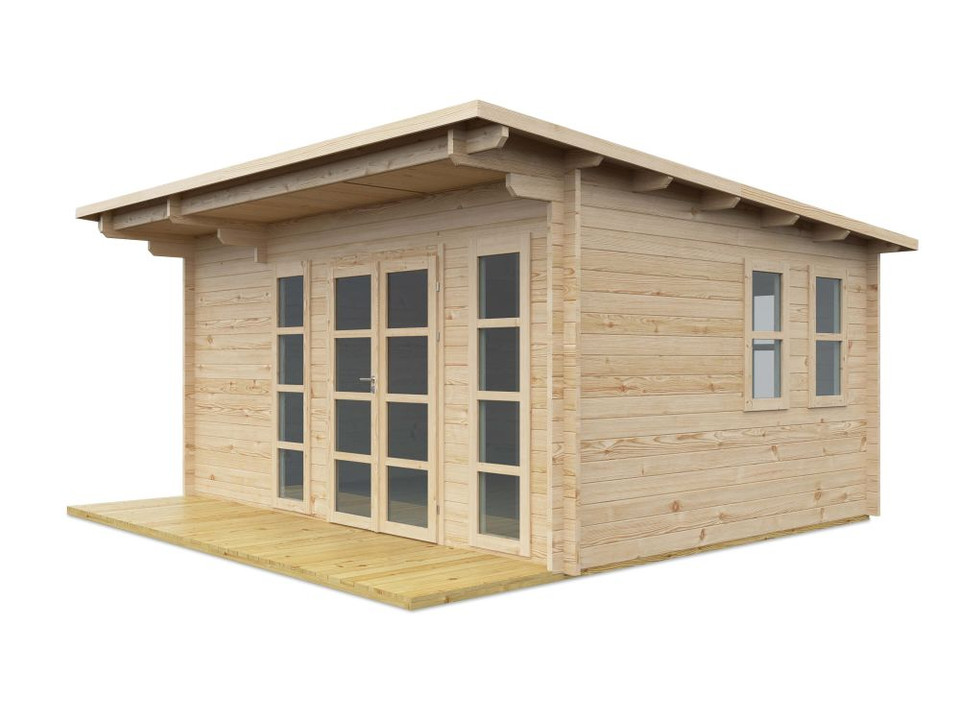 Natural wood modern shed kit Washington, 17 x 13, 200 sq ft | SolidBuild®️