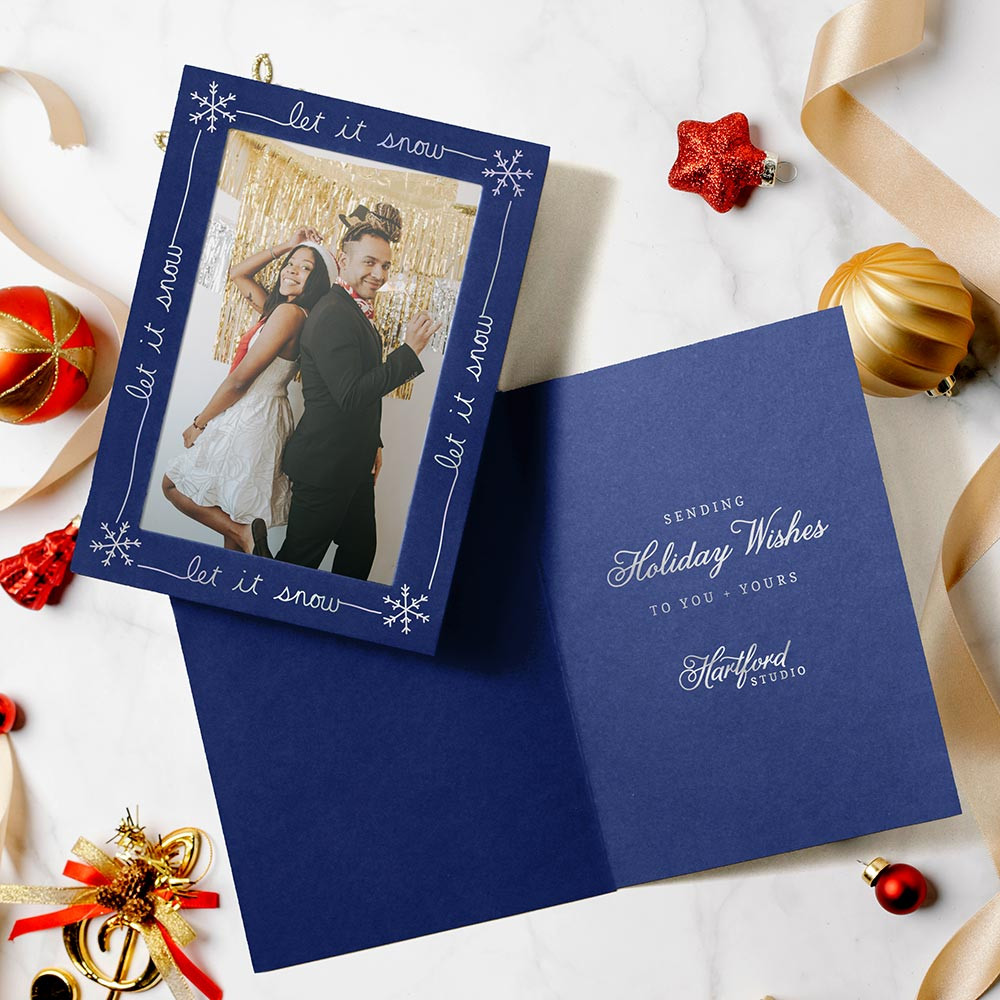 Let It Snow Photo Insert Christmas Cards, Personalized | Studio Style
