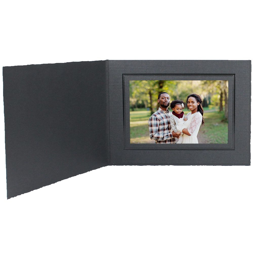 Custom Horizontal Black Portrait Folder with Black Border | Studio Style