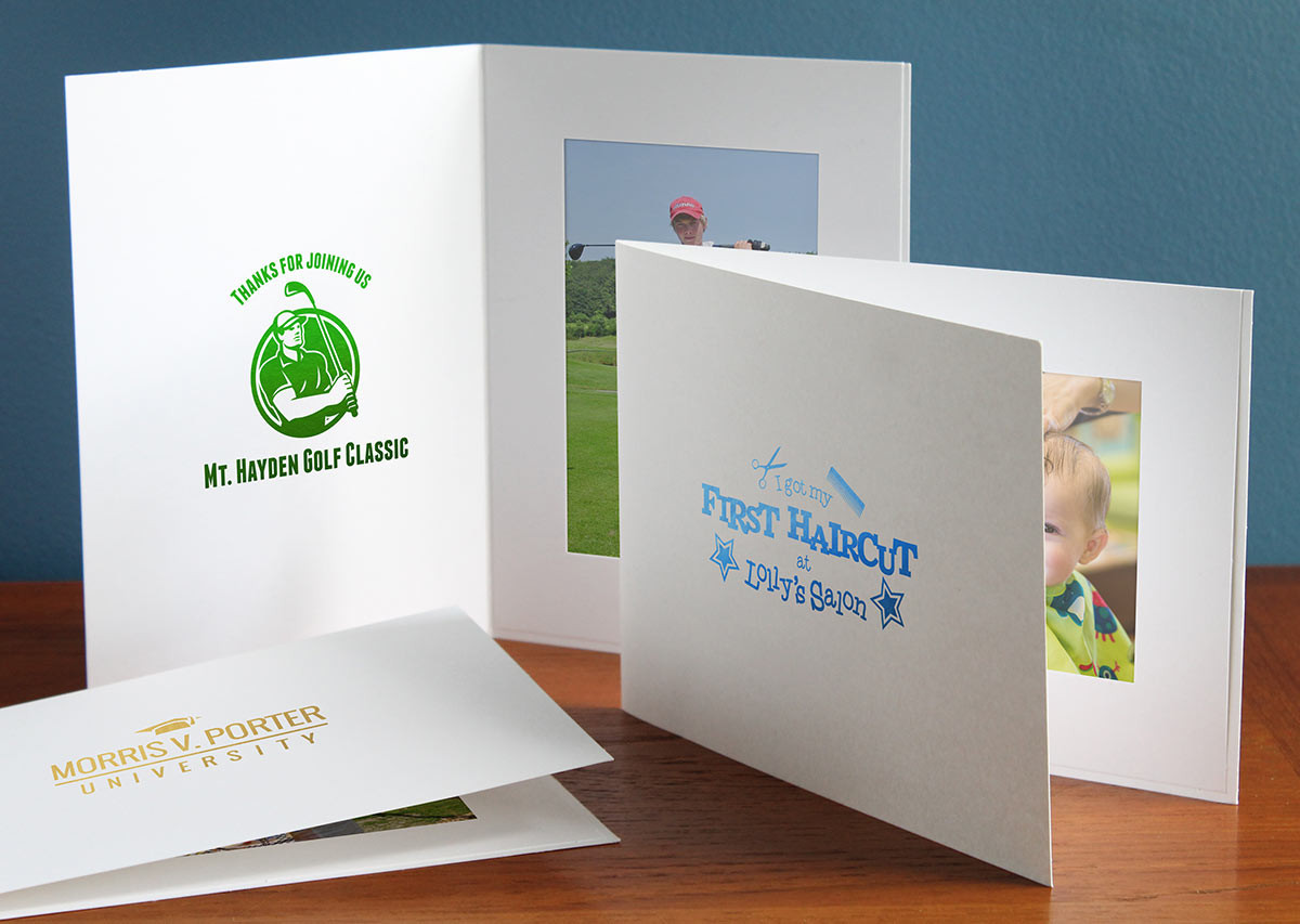 Custom White 4x6 Photo Folders With Your Logo | Studio Style