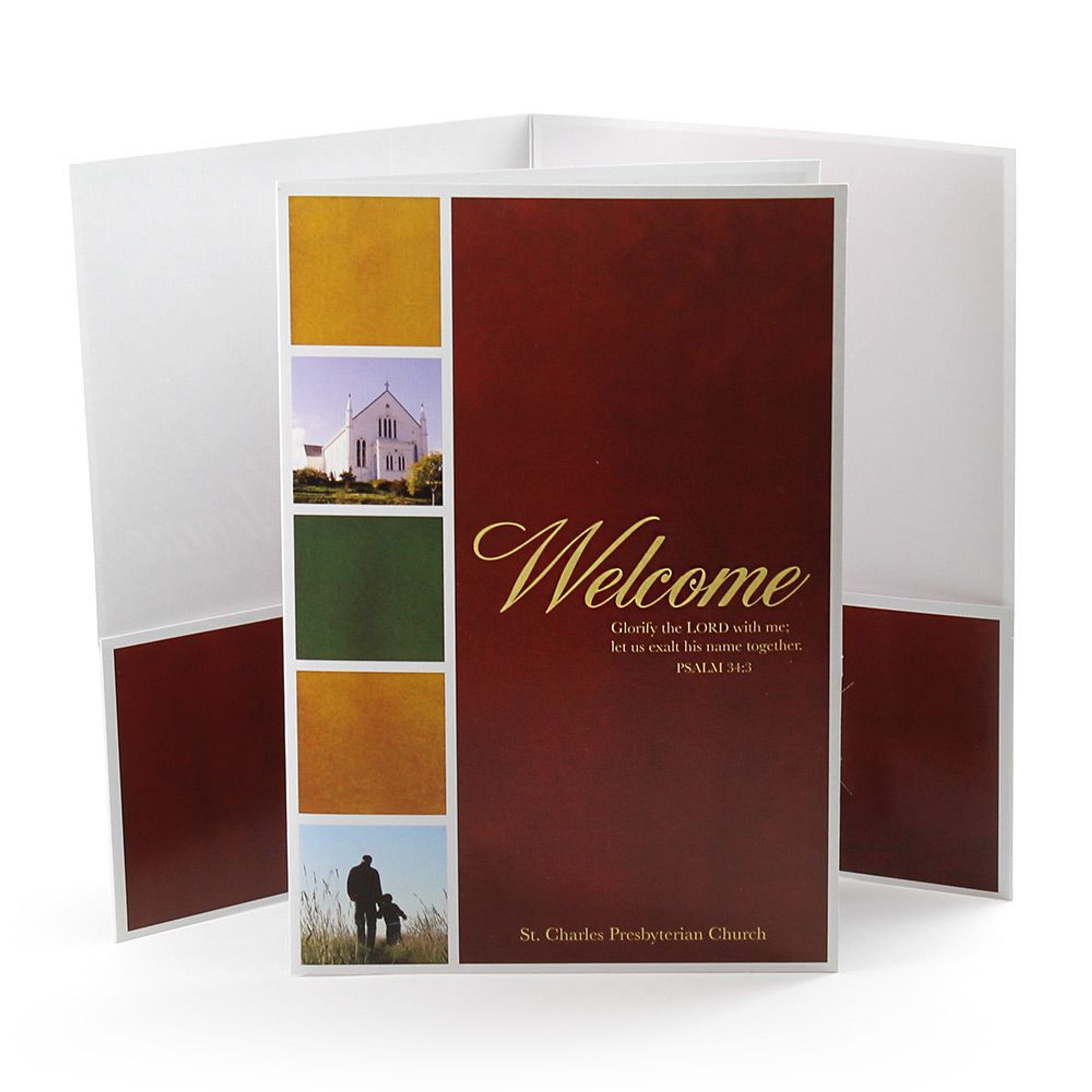 6x9 Church Welcome Folder with Photos | Easy Pocket Folders