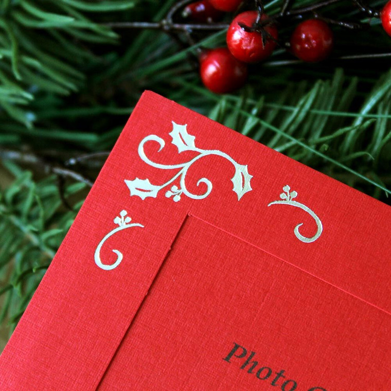 Christmas Holly Photo Insert Cards, Personalized | Studio Style