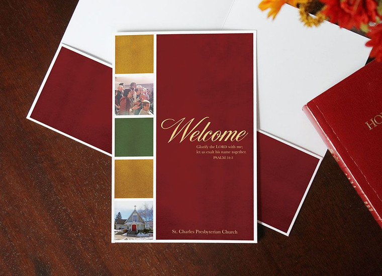 6x9 Church Welcome Folder with Photos | Easy Pocket Folders