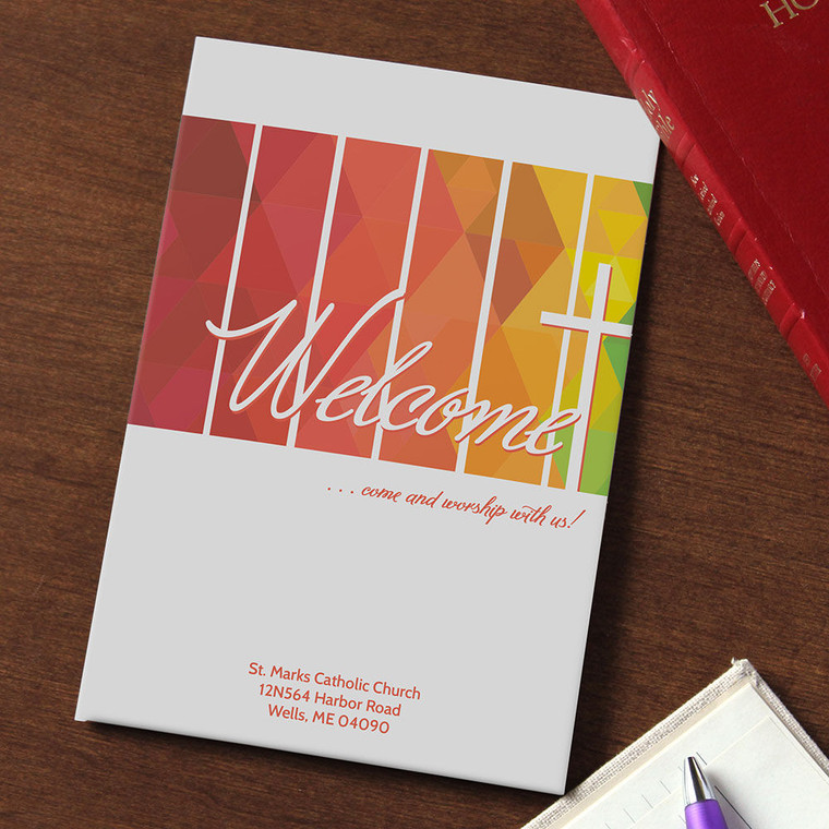 Stained Glass Church Welcome Folder | Easy Pocket Folders