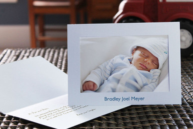 Personalized Light Blue Photo Insert Card | Studio Style
