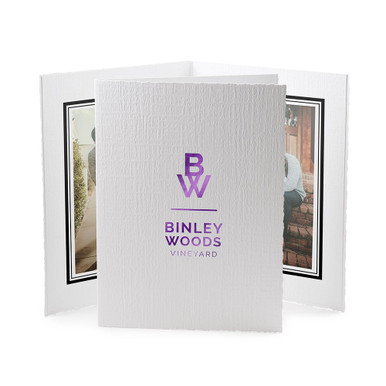 Vertical White Double Portrait Folder, Personalized | Studio Style