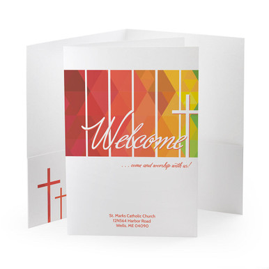 Stained Glass Church Welcome Folder | Easy Pocket Folders
