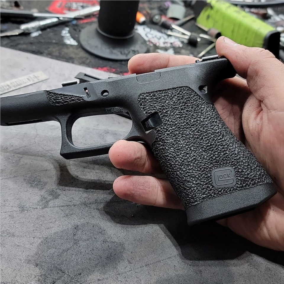 Glock Stippling and Cerakote Custom Glock Framework by IDG Stippling