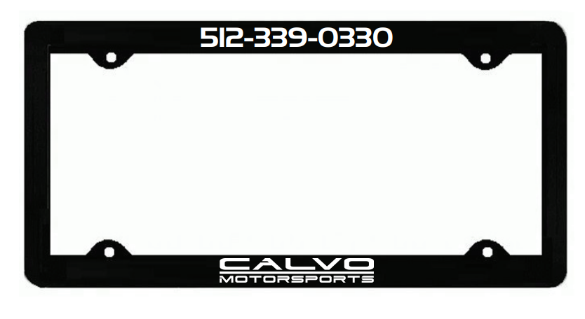 Calvo Motorsports Plastic License Plate Frame
