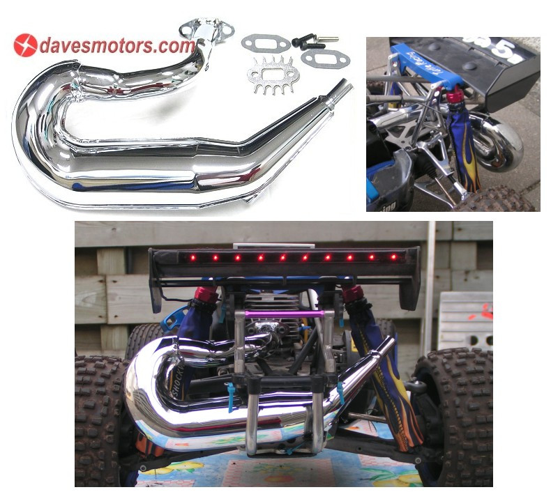 DDM Dominator® V1 Chrome Pipe w/FREE X-Port for HPI Baja 5b/5t - Dgi racing