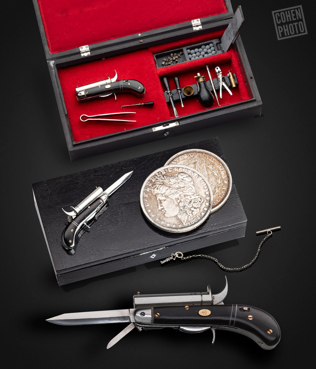 Vachon, Yvon, Custom Knife Miniature Cut & Shoot with Accessories Knife ...