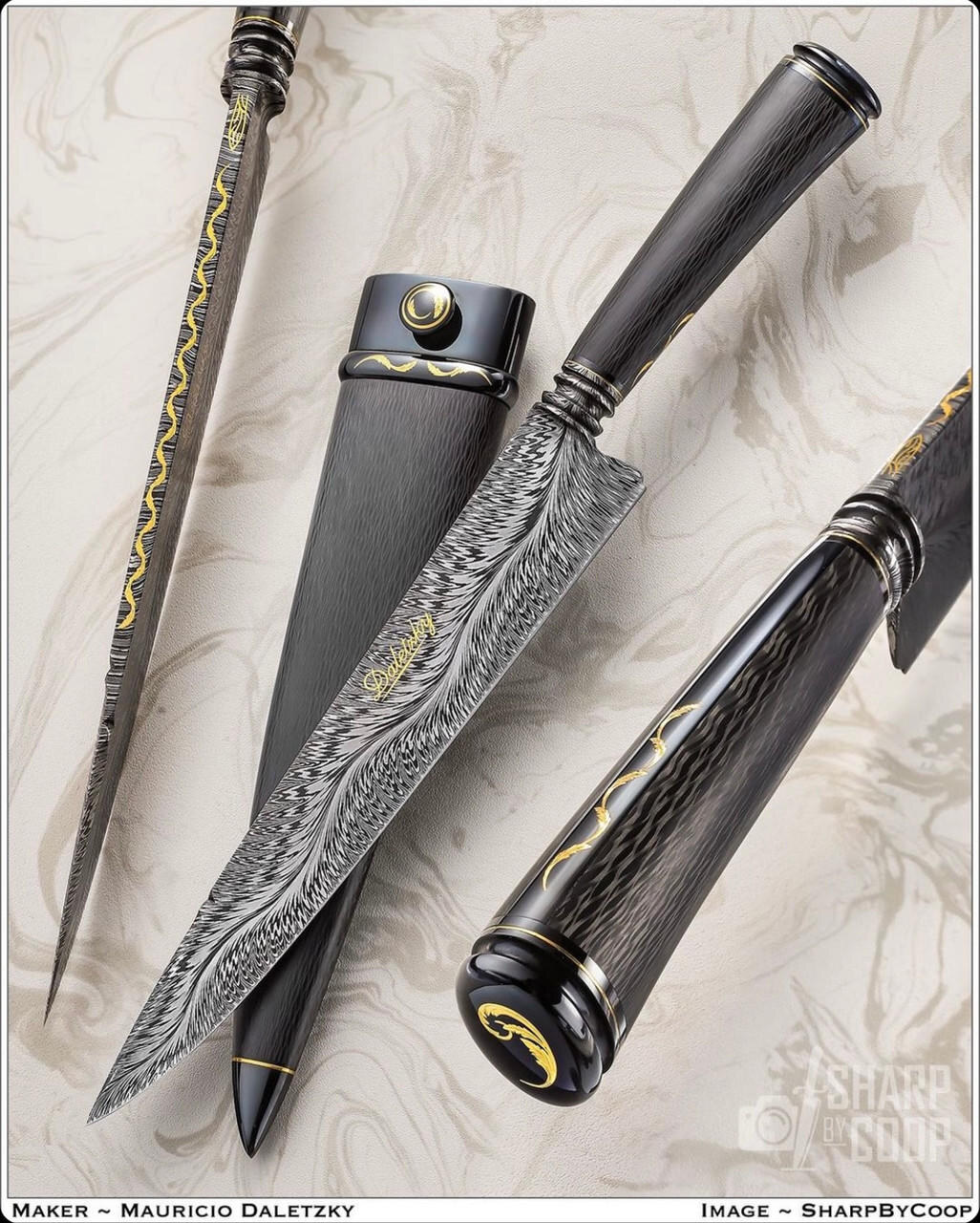 Daletzky, Mauricio Carlos, Feather Damascus Criollo Knife Knife | Farina Fine Arts, The ...