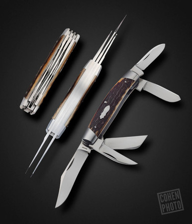 Ploppert, Tom, 5 Blade, Premium Stockman in Antique Remington Bone ...