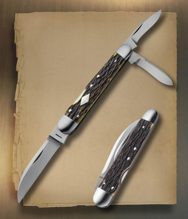 Ploppert, Tom, 3 Blade Lockback Whittler with Antique Remington Bone ...