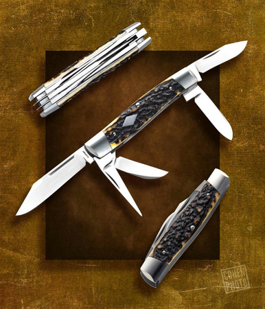 Ploppert, Tom, 5 Blade Stag, Cattle Knife with Diamond Shield Knife ...