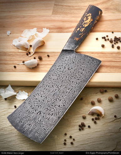 Anger, Nick, Damascus Cleaver Knife | Farina Fine Arts, The Collector's ...