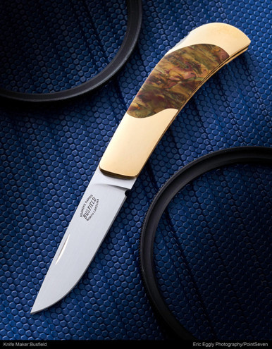 Busfield, Jack, Solid, 18K Yellow Gold and Jasper Folder Knife | Farina ...