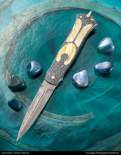 Osborne, Warren, Auto Damascus Gold Lip Pearl Knife | Farina Fine Arts, The Collector's Source ...