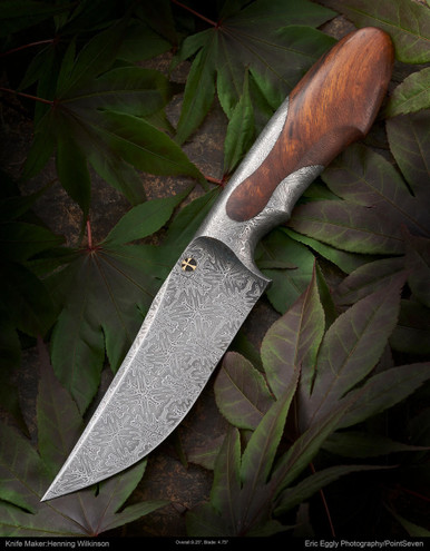Wilkinson, Henning, Kaleidoscope Damascus Keyhole Hunter Knife | Farina ...