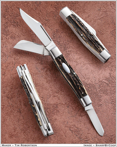 Robertson, Tim, 3 Blade, Stag Stockman Knife | Farina Fine Arts, The ...