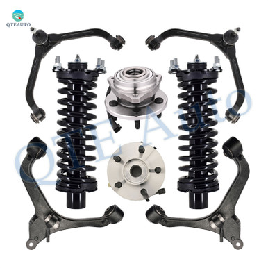 Set of 8 Front Upper Control Arm Ball Joint-Lower Control Arm-Wheel Hub ...