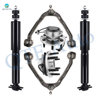Set of 6 Front Upper Control Arm Ball Joint-Wheel Hub Bearing Assembly ...