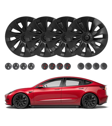 Set of 4 Wheel Covers Hubcaps Cyclone Style To 2017-2023 Tesla 3 18 ...
