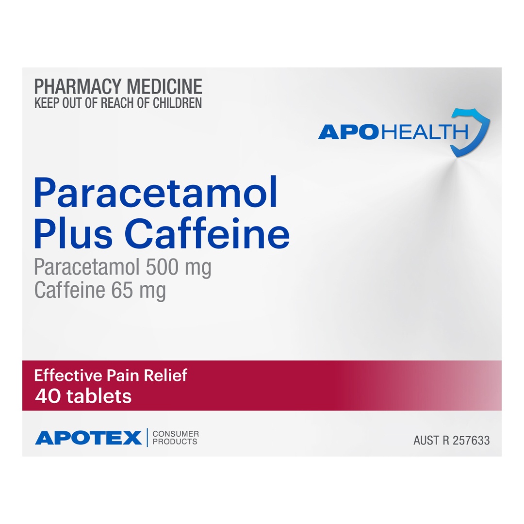 Shop ApoHealth Paracetamol 500mg Plus Caffeine 65mg 40 Tablets