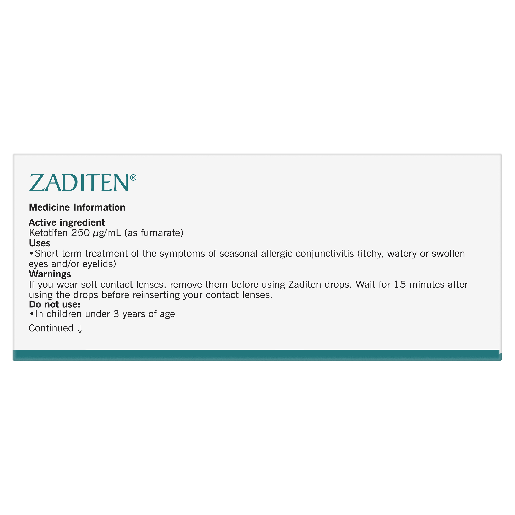 Shop Zaditen Sterile Eye Drops 20 x 0.4mL