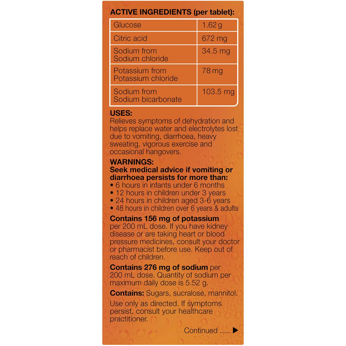 Shop Hydralyte Effervescent Orange Tablets 10 Pack